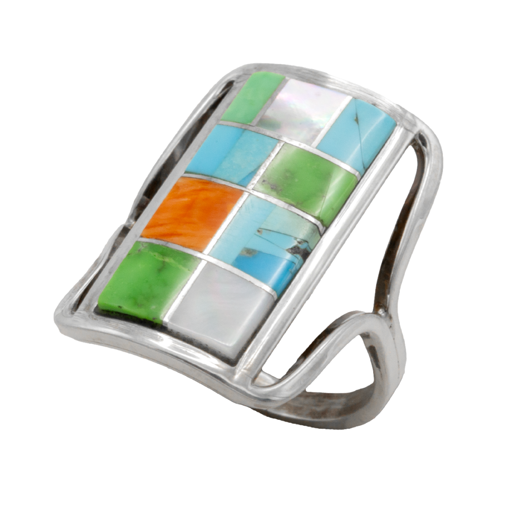 Carico, MOP & Sleeping Beauty Inlay Ring GZ NW 4583 - Gertrude Zachary